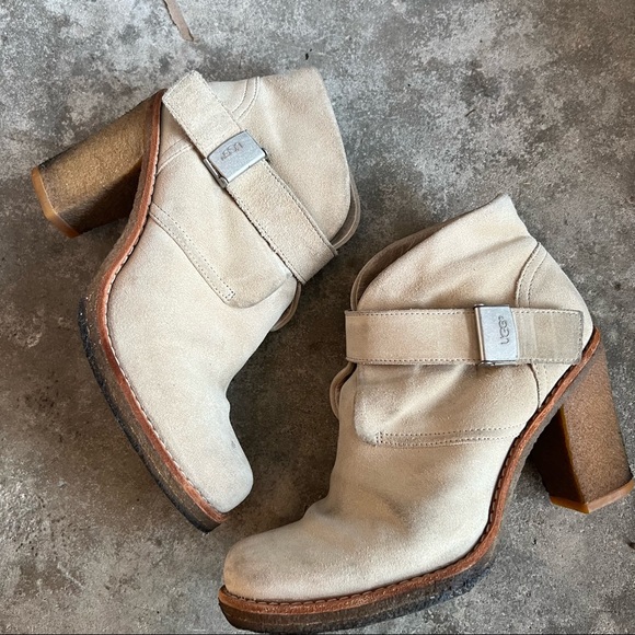 UGG | Shoes | Ugg Brienne Tan Suede Shearling Crepe Gum Sole Chunky ...